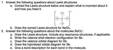 Solved Answer The Following Questions About Lewis Structures A