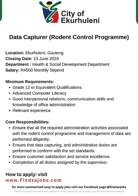 Find Sa Jobs On Linkedin 🔌new The City Of Ekurhuleni Data Capturer