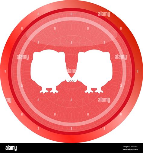 Glossy Isolated Website And Internet Web Icon With Owl Symbol Stock