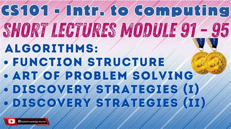 Cs101 Short Lectures Module 91 95 Introduction To Computing Algorithms Pseudo Code