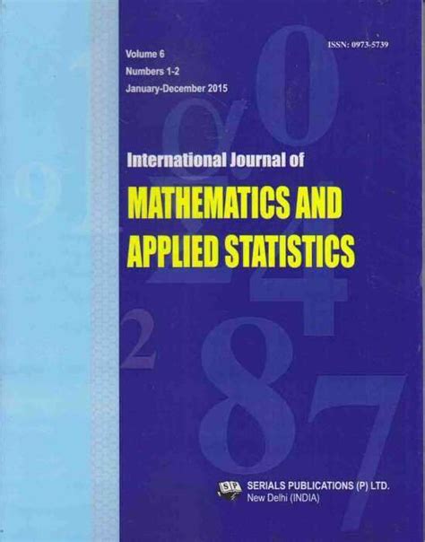 Buy International Journal Of Mathematics And Applied Statistics Subscription Serials Publications