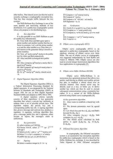 Survey On Asymmetric Key Cryptography Algorithms Pdf