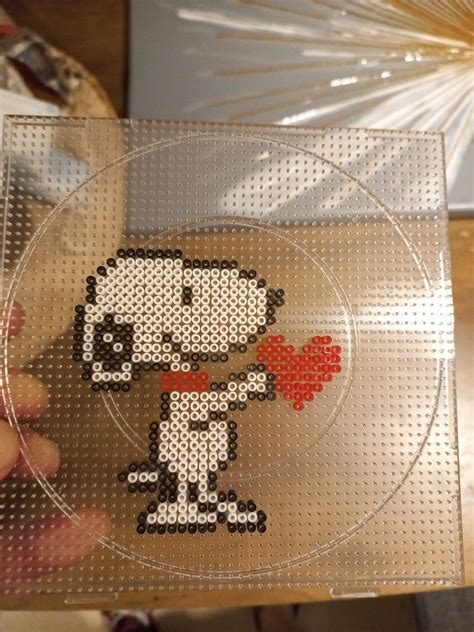 Snoopy Pixel Art Snoopy Navideño Llaveros Hama Beads Hama Beads