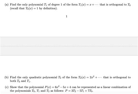 Solved Problem Constructing An Orthogonal Basis In A Chegg Com