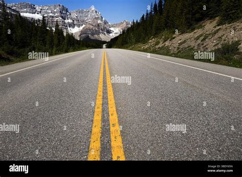 Highway 93 In Alberta Canada Crosses The Banff National Park Through