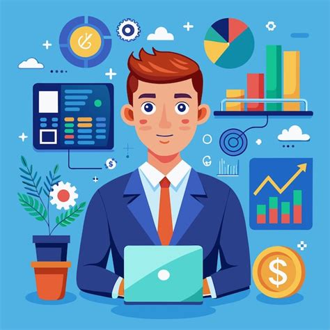 Premium Vector Flat Style Vector Financial Analyst Illustration
