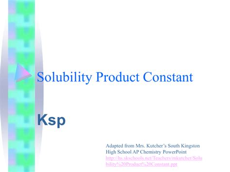 Solubility Product Constant