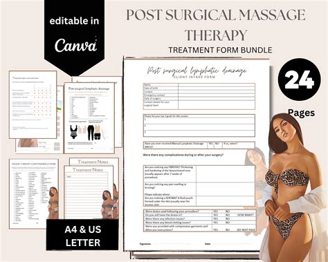 Editable Lymphatic Drainage And Post Surgical Massage Template Beauty