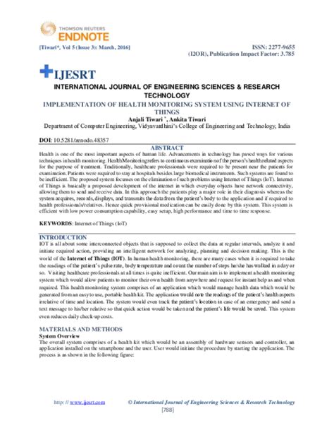 Pdf Ijesrt International Journal Of Engineering Sciences And Research Technology Implementation