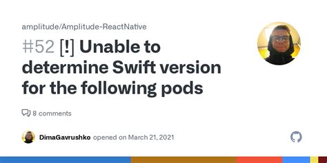 unable to determine swift version for the following pods · issue 52 · amplitude amplitude