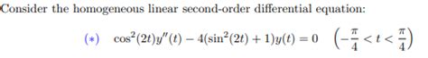 solved a verify that the function y1 t sec 2t is a