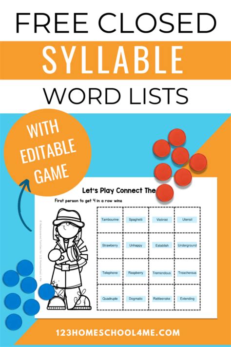 330 Closed Syllable Words And Lists Free Printable