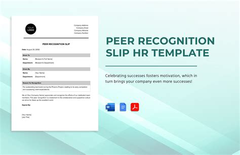 Peer Recognition Slip HR Template In Word PDF Google Docs Download Template Net