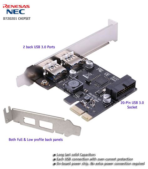 Usb 3 0 Pci Express Card Low Profile Uvmzaer