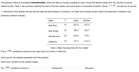 Solved This Question Refers To The Dataset Homesforsale
