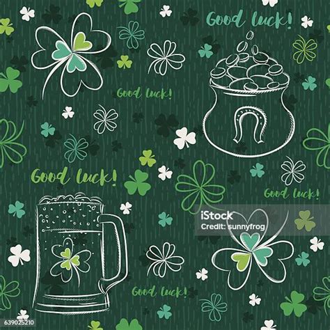 맥주 머그잔 냄비와 패트릭 의 날에 대한 녹색 원활한 배경 0명에 대한 스톡 벡터 아트 및 기타 이미지 0명 3월 St Patricks Day Istock
