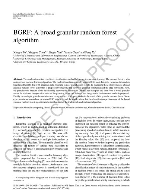 Pdf Bgrf A Broad Granular Random Forest Algorithm