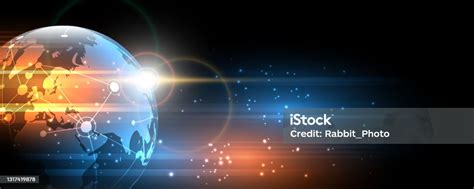 글로벌 네트워크 연결 월드 맵 추상기술 배경 글로벌 비즈니스 혁신 개념 0명에 대한 스톡 벡터 아트 및 기타 이미지 0명 3차원 형태 개념 Istock