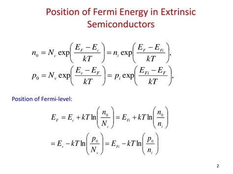 Ppt Notes For 25 February Electron And Hole Concentrations In Extrinsic Semiconductor