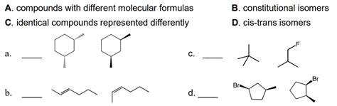 Solved A Compounds With Different Molecular Formulas C Identical