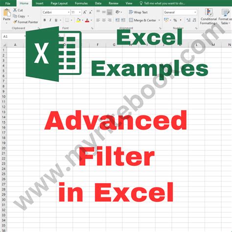 Excel Example Advanced Filter In Excel Myritebook Learn Tutorials