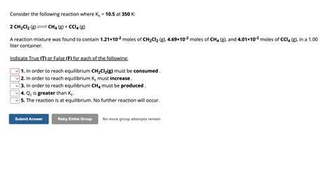 Solved Consider The Following Reaction Where Kc At Chegg Com