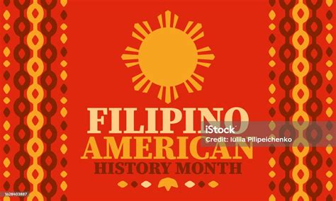 필리핀 미국 역사의 달 해피 홀리데이는 10월에 매년 축하합니다 필리핀과 미국 국기 문화의 달 애국적인 디자인 포스터 카드 배너 템플릿 벡터 일러스트레이션 필리핀에 대한