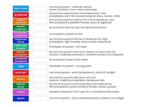 Ecosystem Terms Specific Types Match Up