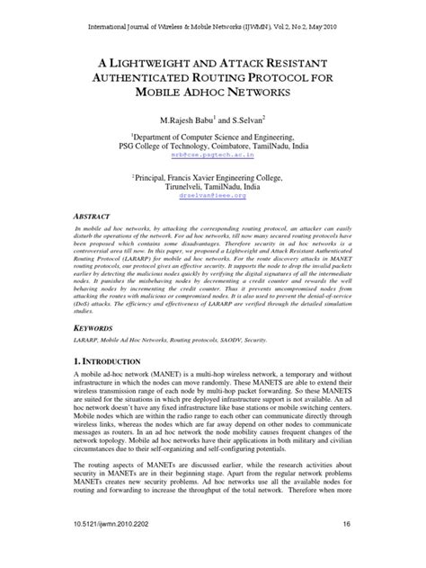 A Lightweight And Attack Resistant Authenticated Routing Protocol For Mobile Adhoc Networks