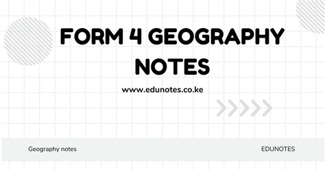 Form Geography Notes EDU NOTES