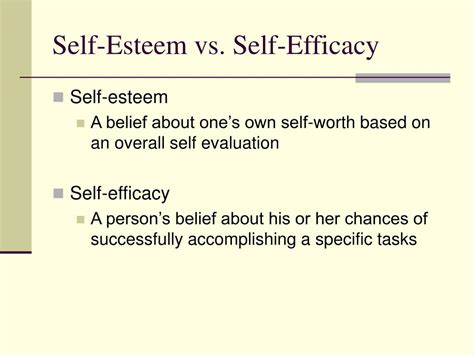 Self Esteem Vs Self Efficacy Exles In Psychology