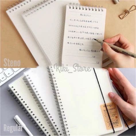 B5 Muji Style Regular Steno Flip Up Notebook With Garter Clear Cover