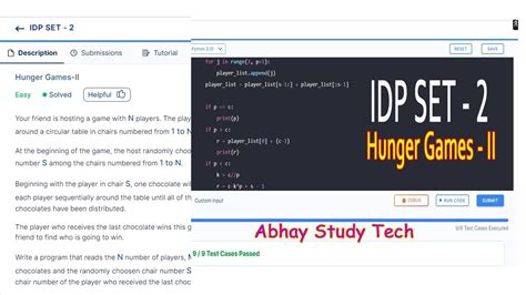 Hunger Games 2 In Idp Set 2 In Python Ccbp Hungergames Ccbp Idp