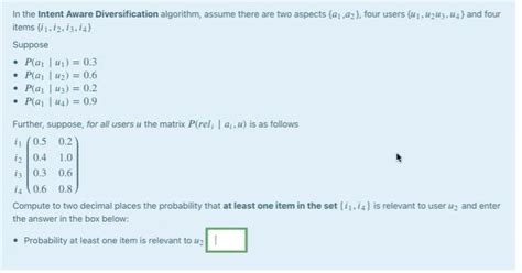 In The Intent Aware Diversification Algorithm