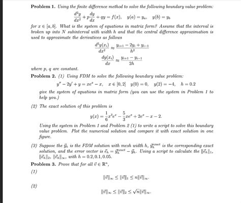 Solved Problem Using The Finite Difference Method To Chegg