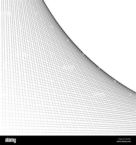 Grid Mesh Of Intersecting Lines With Curve Arc Spreading From The
