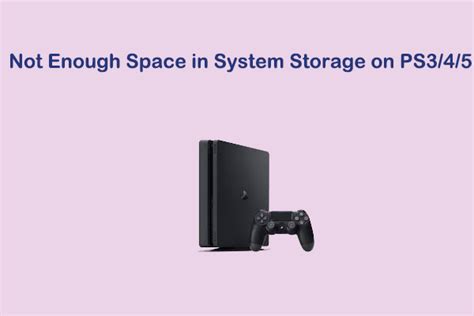 Fix There Is Not Enough Space In System Storage On PS