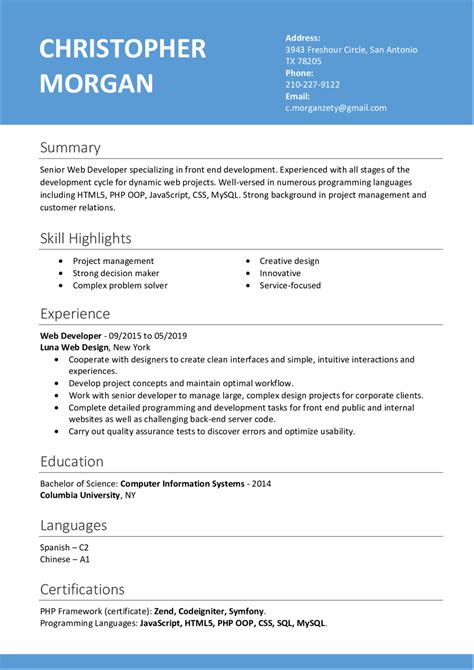 How To Write A Cv For Job Application Format In Word Doentrase