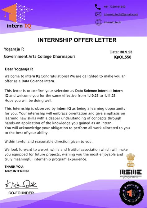 Yogaraja R On Linkedin Internship Interniq Interniq Interniqinternship