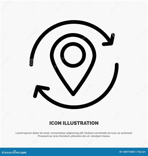 Arrow Location Map Marker Pin Line Icon Vector Stock Vector Illustration Of Isolated