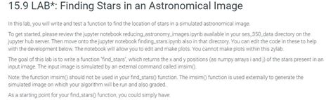 Solved 159 Lab Finding Stars In An Astronomical Image In