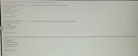 Solved Click To Watch The Tell Me More Leaming Objective 3