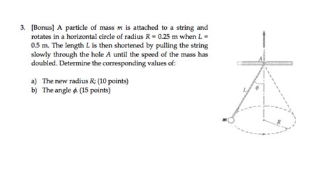 Solved Bonus A Particle Of Mass M Is Attached To A Chegg Com