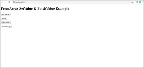 setvalue and patchvalue in formarray angular