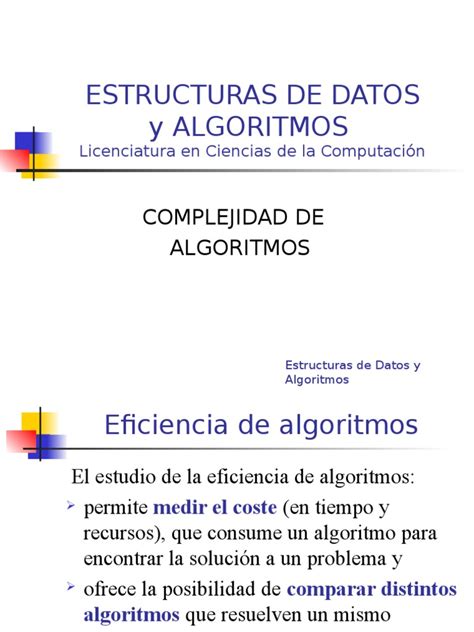 Complejidad De Algoritmos Teoría De La Complejidad Computacional Algoritmos