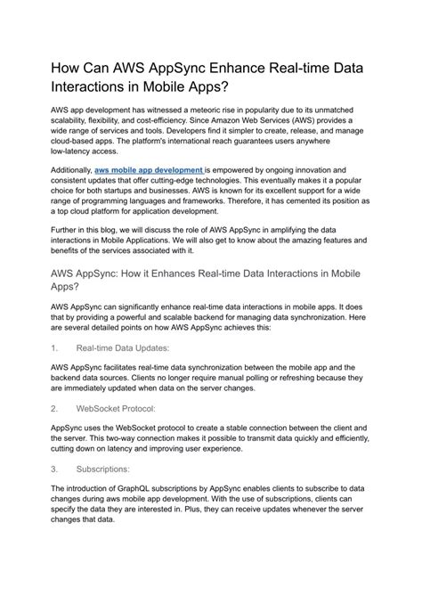 Ppt How Can Aws Appsync Enhance Real Time Data Interactions In Mobile Apps Powerpoint