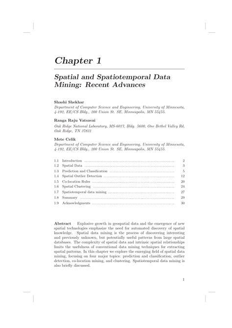 PDF Spatial And Spatiotemporal Data Mining Recent Advances