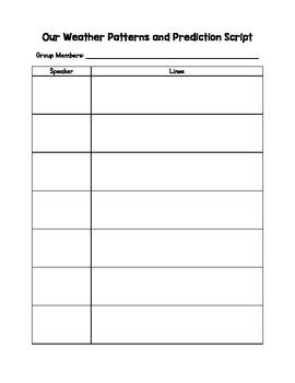 Weather Predictions Script Template By Mrs Bonds Champions TPT