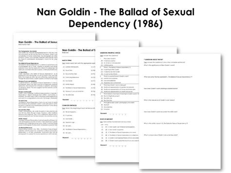 Nan Goldin The Ballad Of Sexual Dependency Teaching Resources