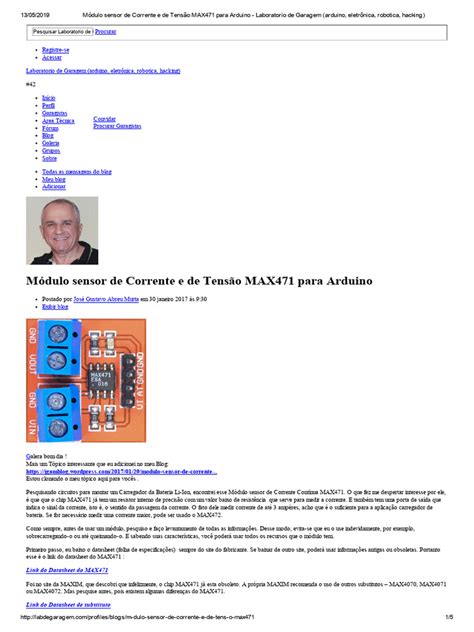 Módulo Sensor De Corrente E De Tensão Max471 Para Arduino Laboratorio